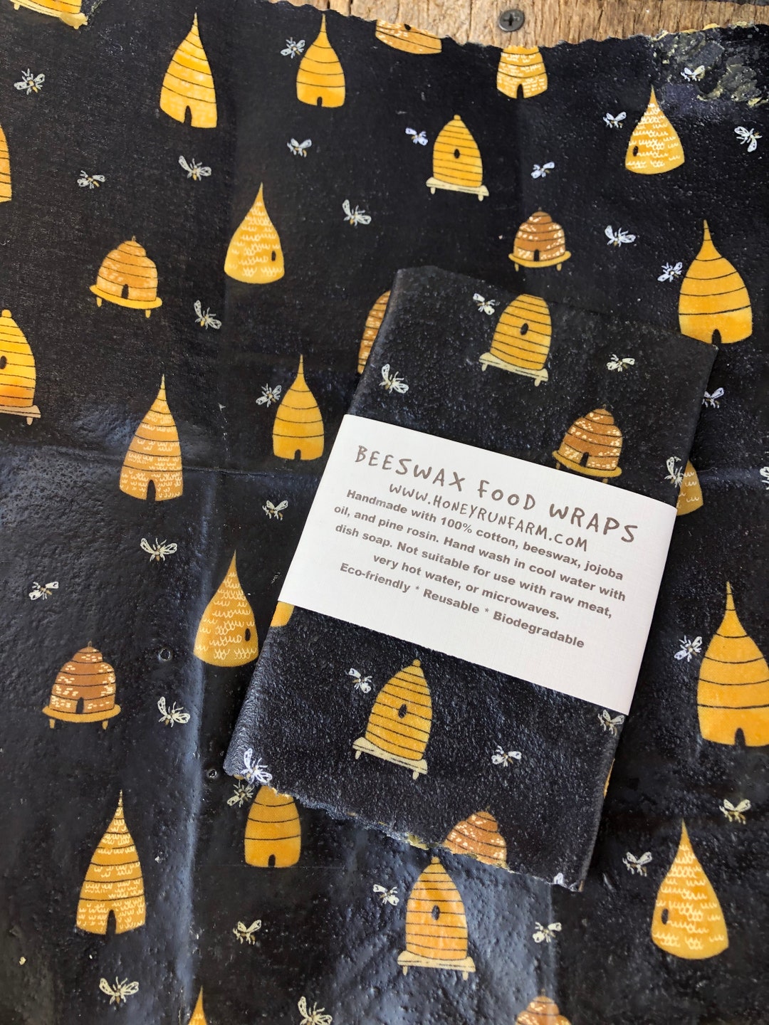 Beeswax Food Wraps - Cotton Fabric - Choose From 2 Sizes and 3 Patterns ...