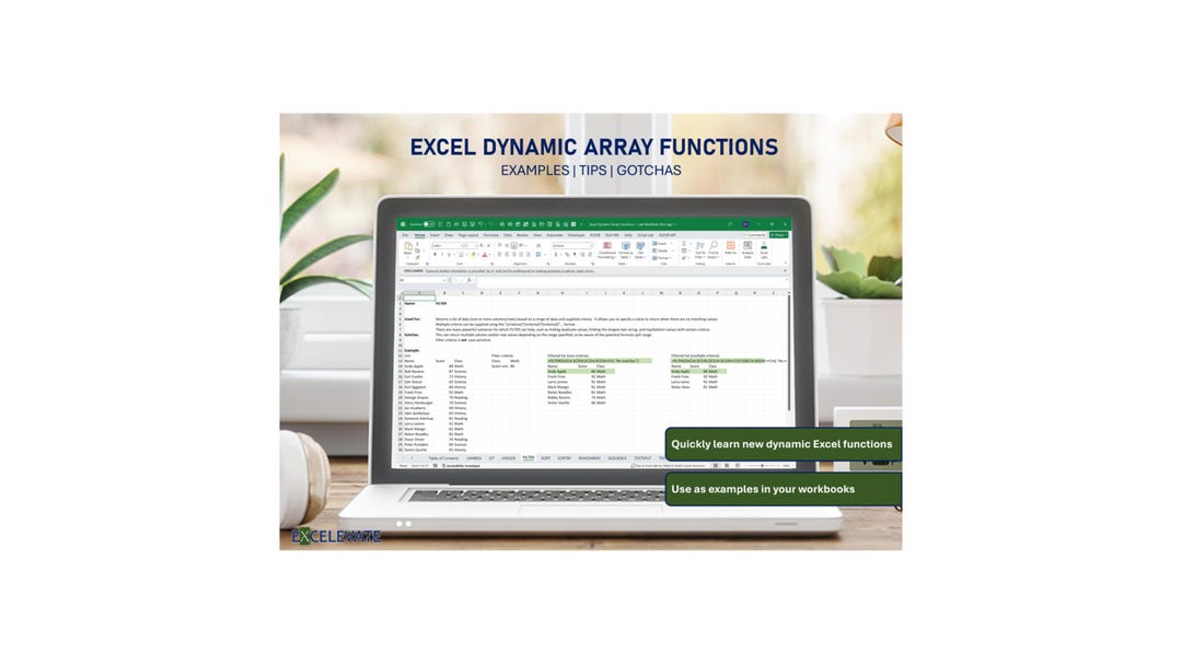 Excel Dynamic Array Functions Guide Etsy 8548