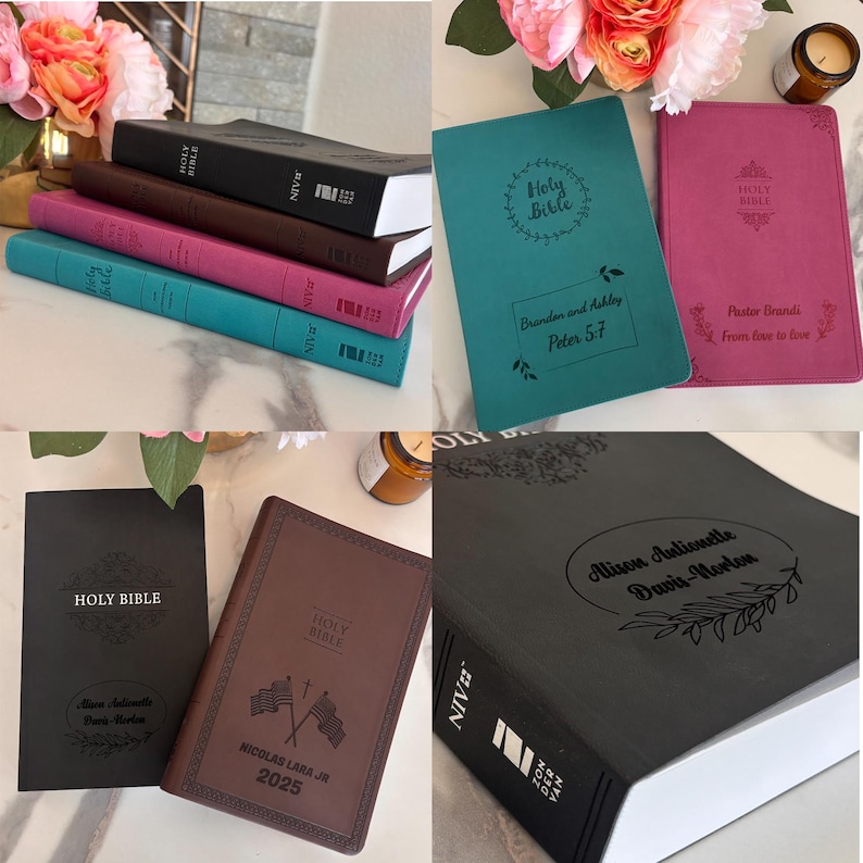 Personalized Pink NIV Bible: Engraved Faux Leather Christian Gift - Etsy