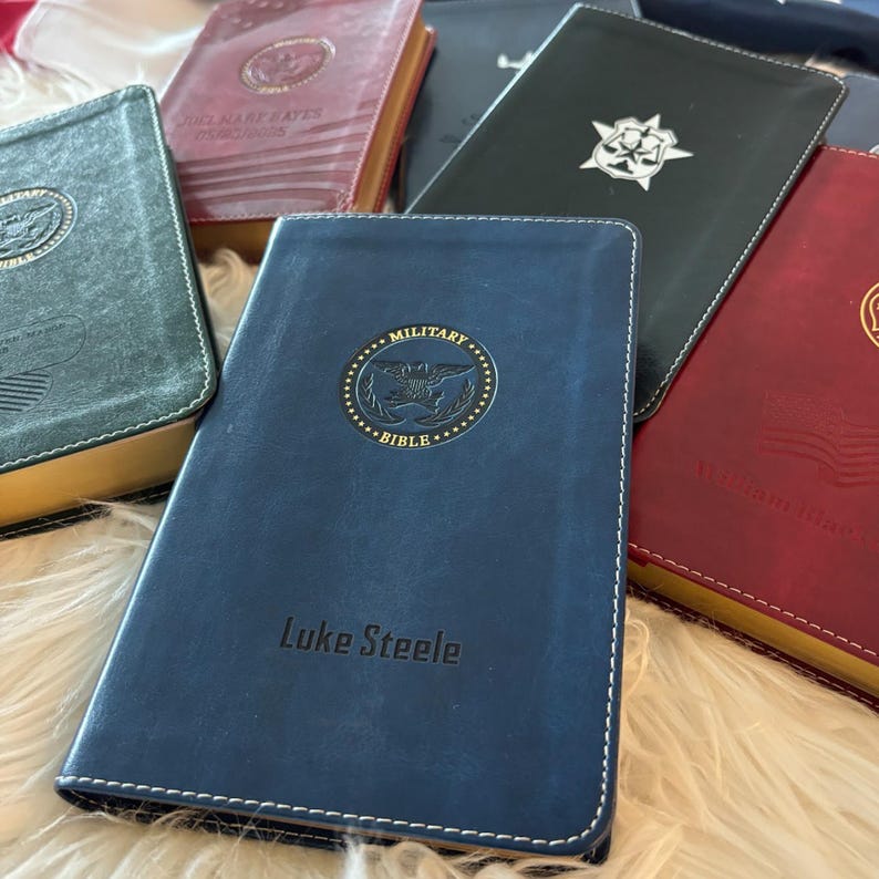 Personalized CSB Military Bible - Marines Edition - Burgundy Faux ...