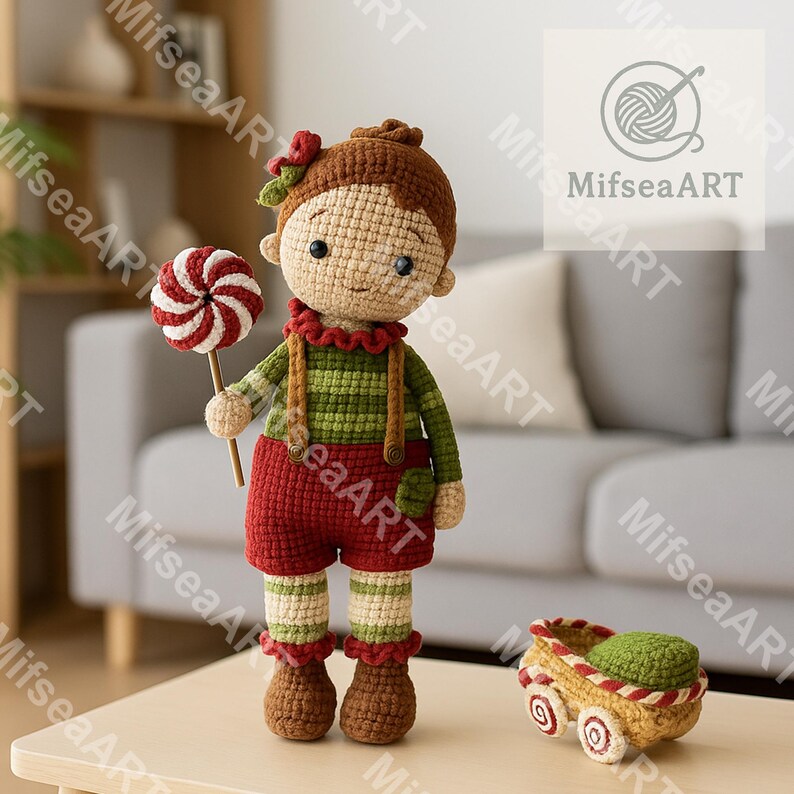 Crochet Doll PDF Pattern – Amigurumi Boy With Candy & Toy Cart Tutorial ...