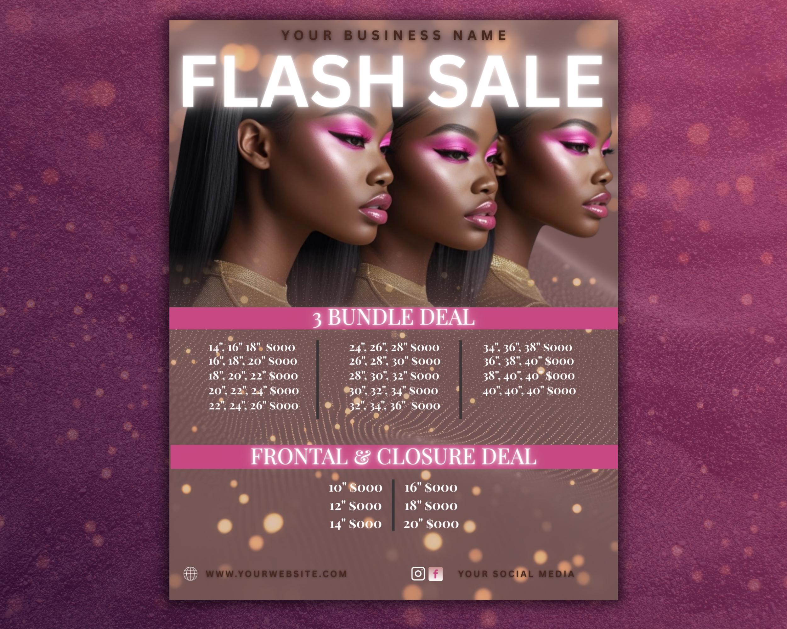 Hair Flyer Template | Canva Editable Design (instant Download - Etsy