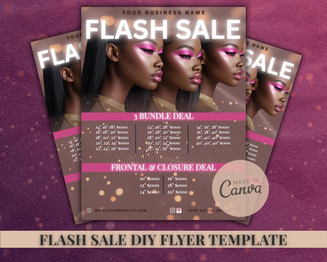 Hair Flyer Template | Canva Editable Design (instant Download - Etsy