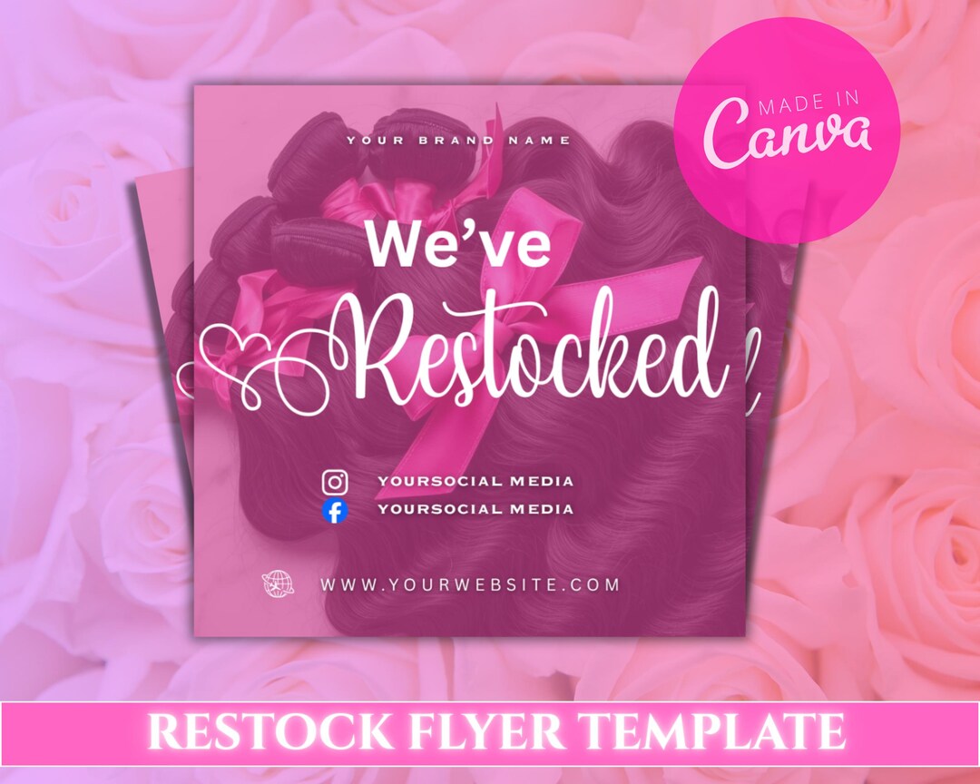 Hair Restock Flyer | Editable Canva Template (instant Download) - Etsy