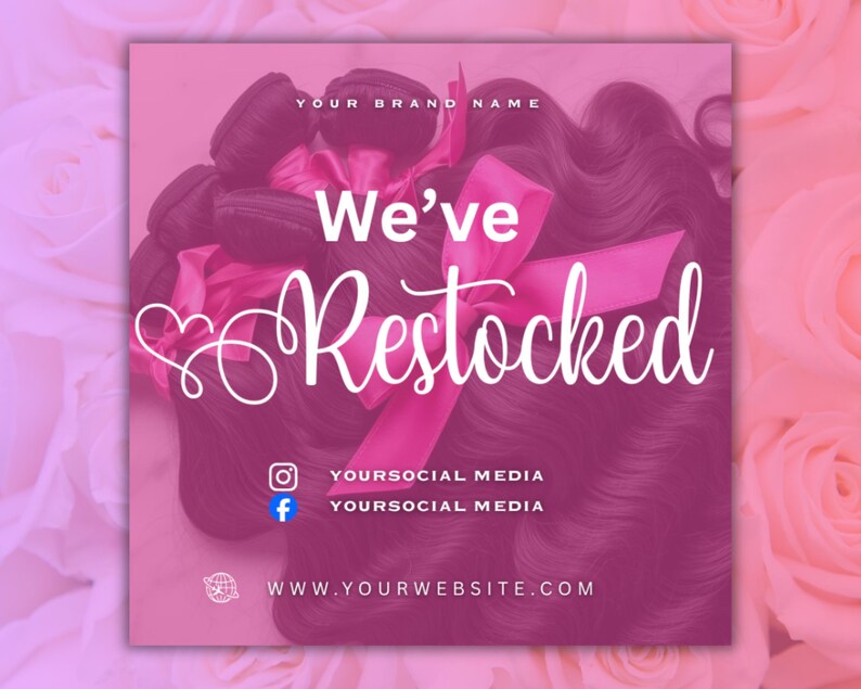 Hair Restock Flyer | Editable Canva Template (instant Download) - Etsy