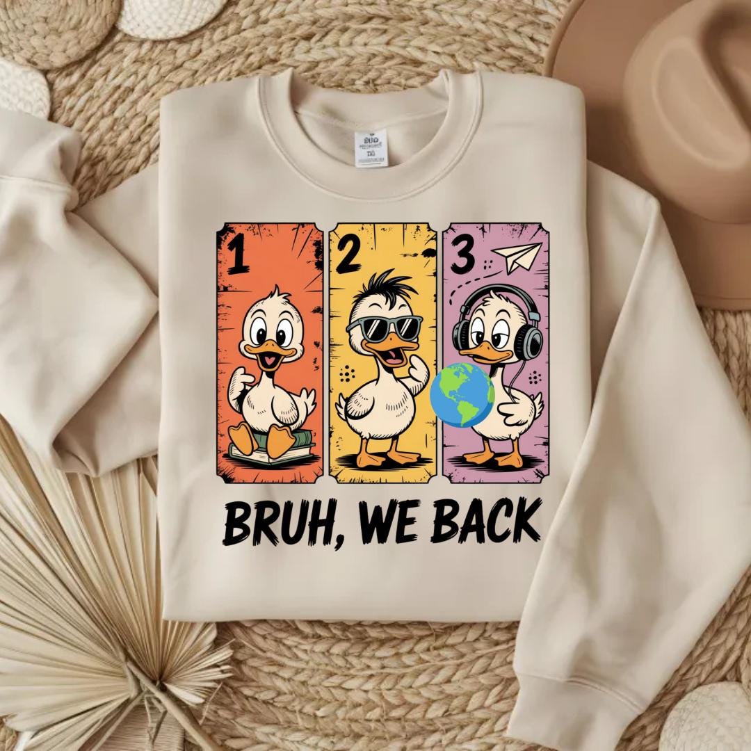 Bruh We Back PNG | Silly Goose Back to School | Retro Funny Goose ...