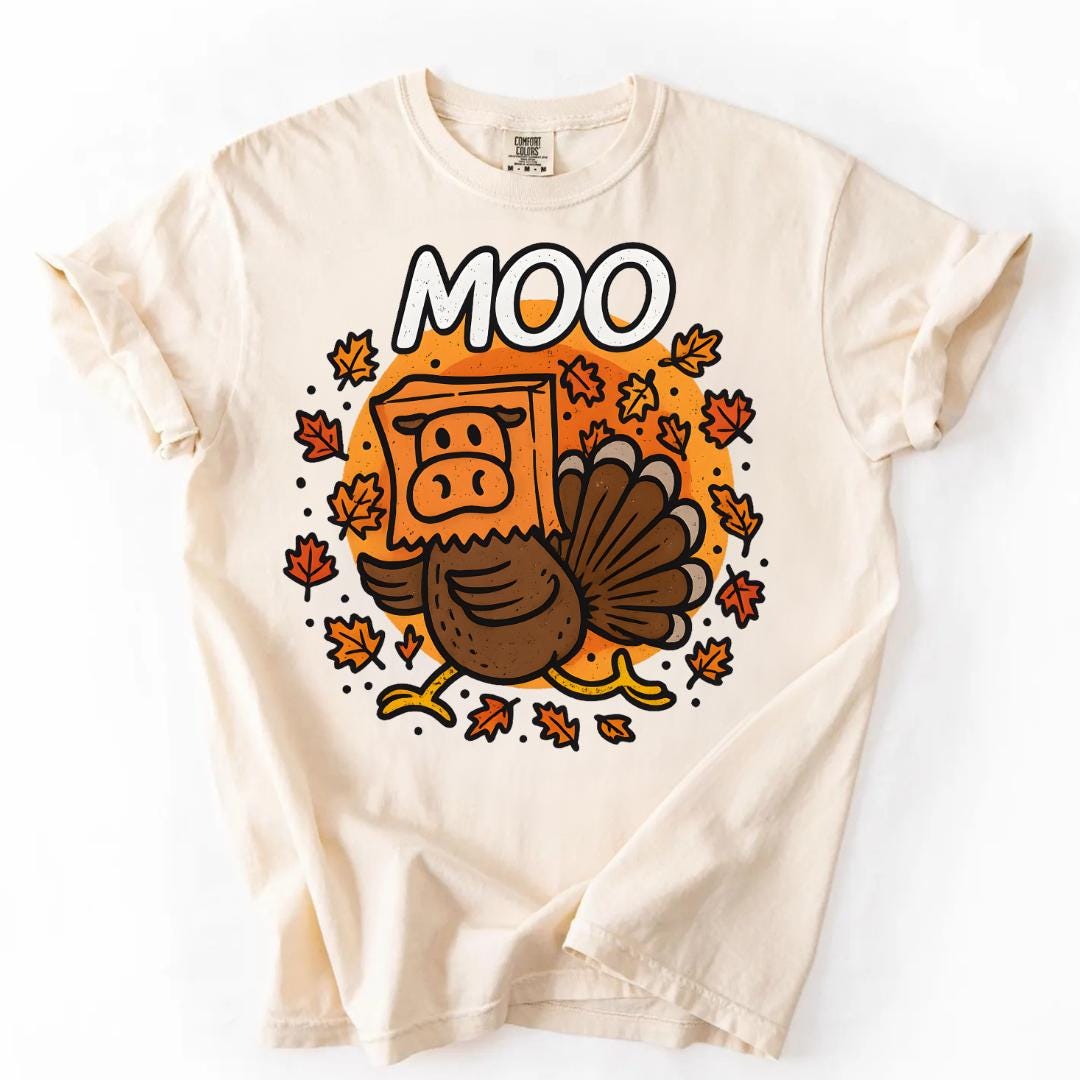Funny Thanksgiving Turkey Moo PNG | Cute Turkey Design | Funny Fall ...