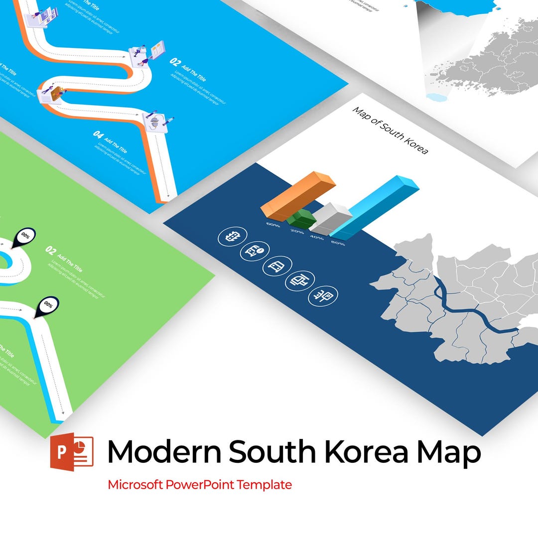 Editable South Korea Map Powerpoint Template: Modern Infographics - Etsy
