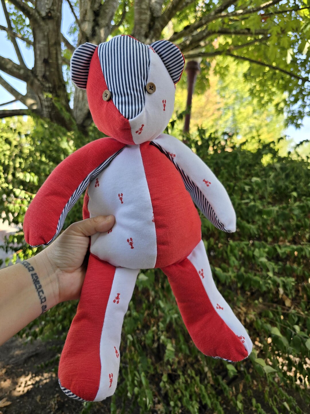 Lobster Baby Outfit & Memory Bear | Baby Shower Gift | Handmade Teddy ...