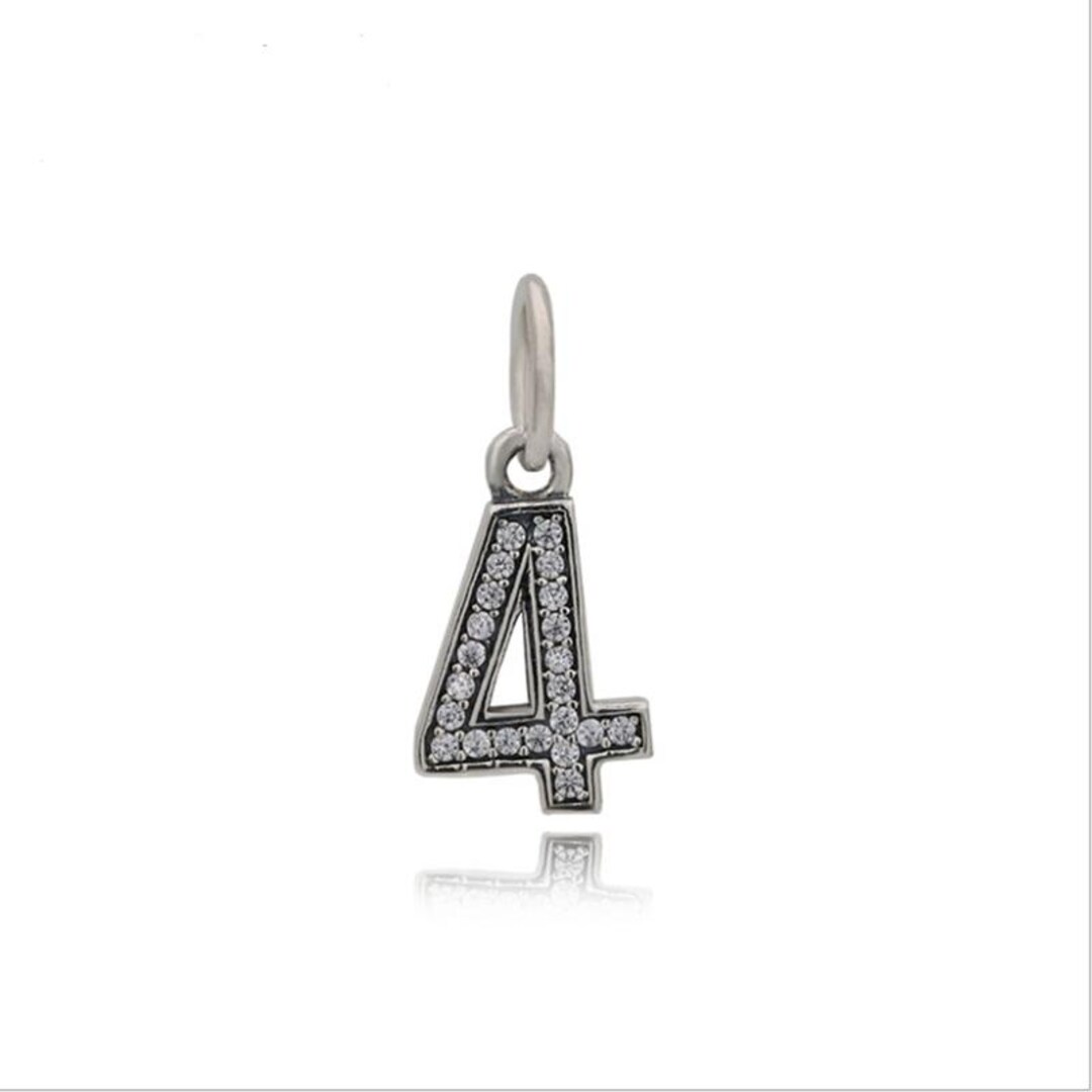 Pandora Number 4 Dangle Charm, Clear CZ - Etsy