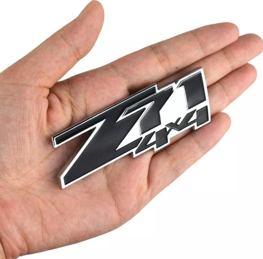 Chevrolet Z71 4x4 3D Emblem Badge Chrome and Black Decal for Silverado ...