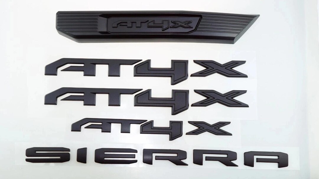 Chevrolet 4PCS Matte Black AT4X Emblems for 2023\2024 GMC Sierra 1500 ...