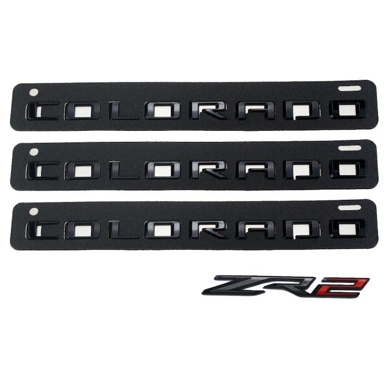 4PCS 2021+ Chevrolet Colorado ZR2 Fender Tailgate Emblems 3D Logo Black ...