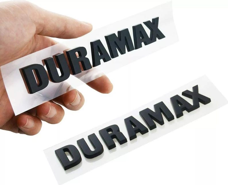 Chevrolet 2pcs Duramax Hood 3D Emblem Badge Matte Black Letter Logo for ...