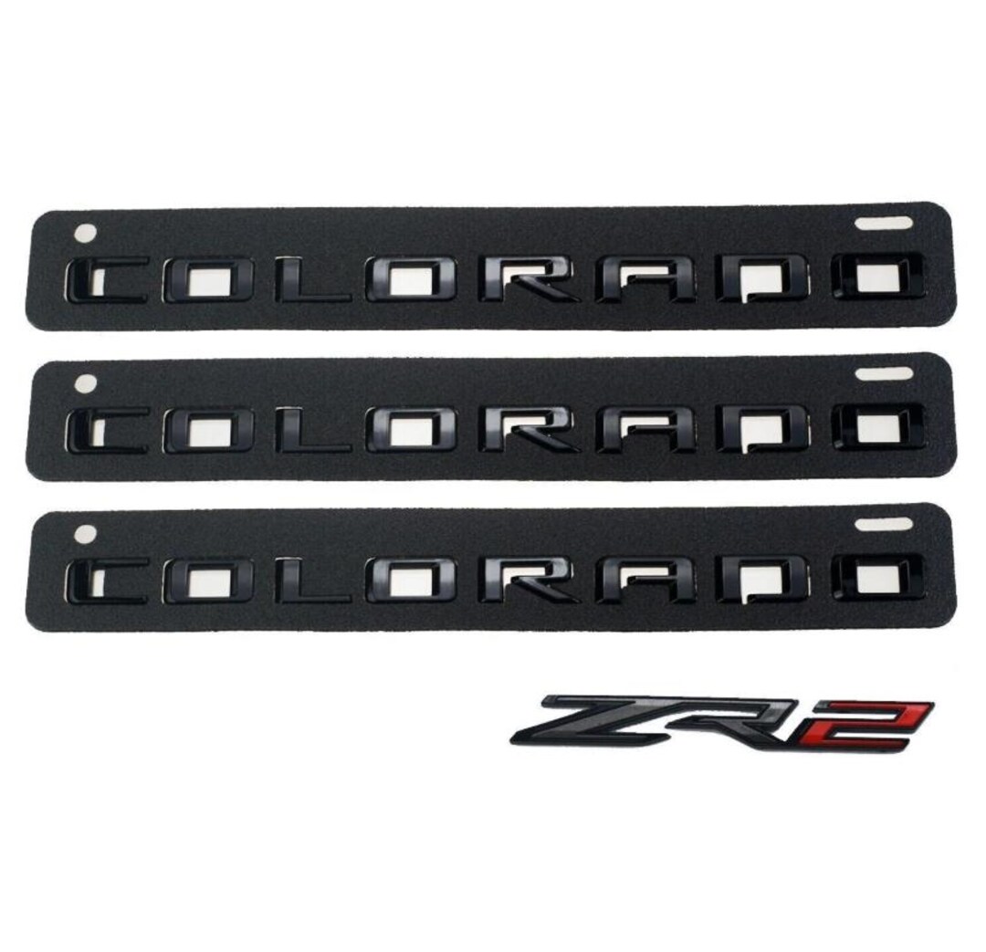 4PCS 2021+ Chevrolet Colorado ZR2 Fender Tailgate Emblems 3D Logo Black ...