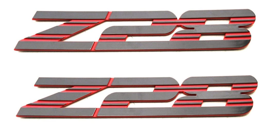 For Chevrolet Camaro Z28 Fender Emblem 2PCS Black/redline 1993\2002 OE ...