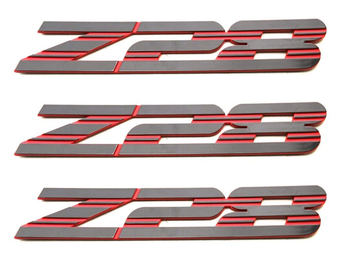 For Chevrolet Camaro Z28 Fender Emblem 3PCS Black/redline 1993\2002 OE ...