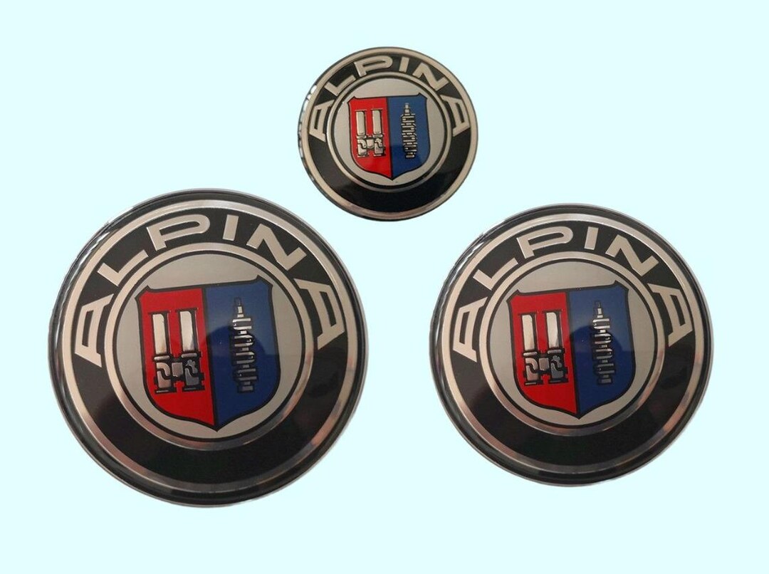 BMW Alpina Emblems 82mm Front Emblem and 82mm Rear Emblem and 45mm ...