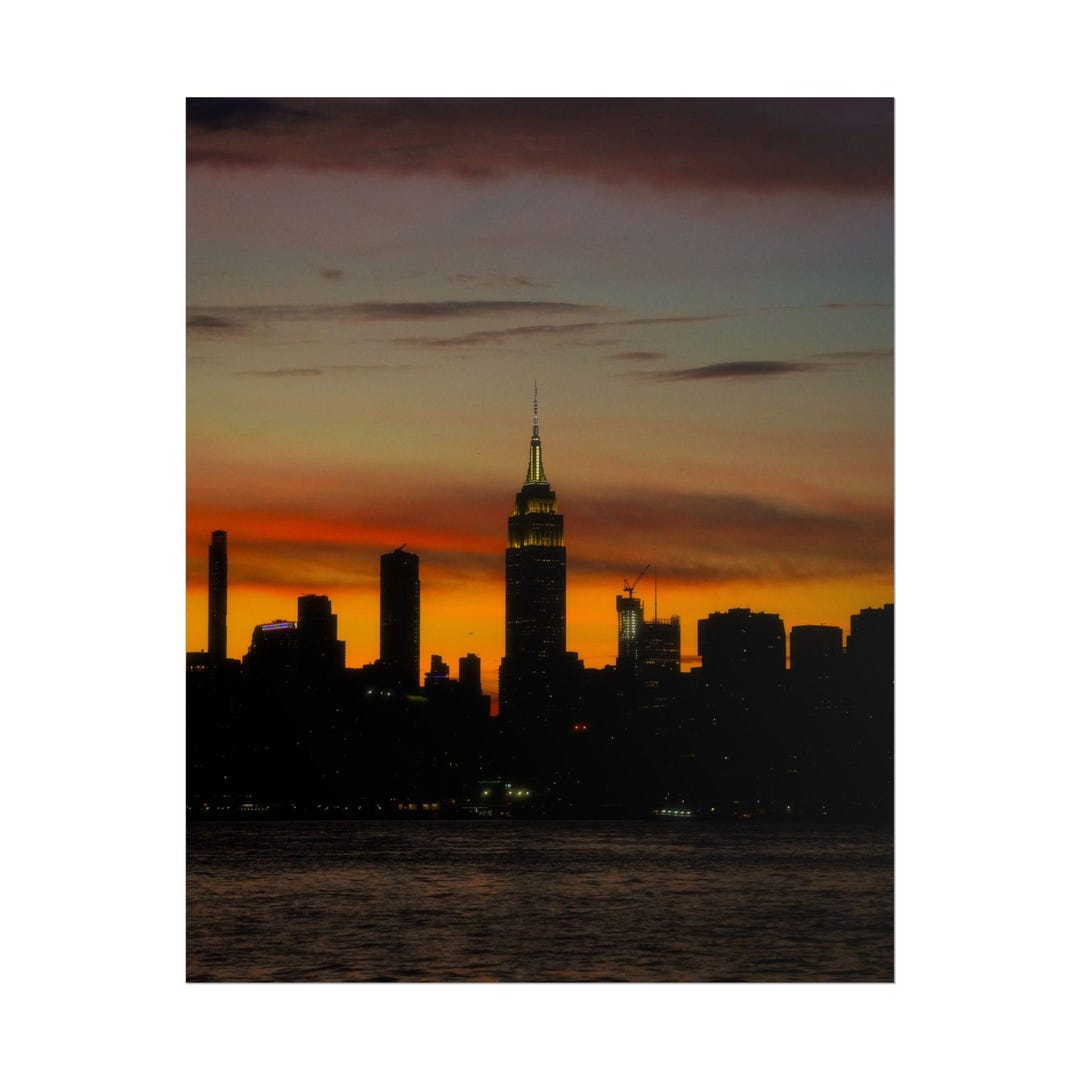 Empire State Building at Sunset Manhattan New York City Skyline Print ...