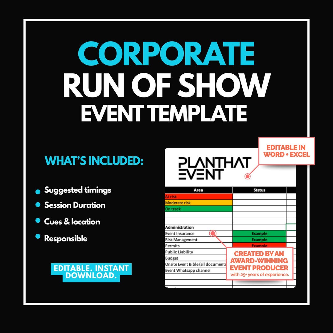 Corporate Event Planning Template - Run of Show for Seamless Execution ...