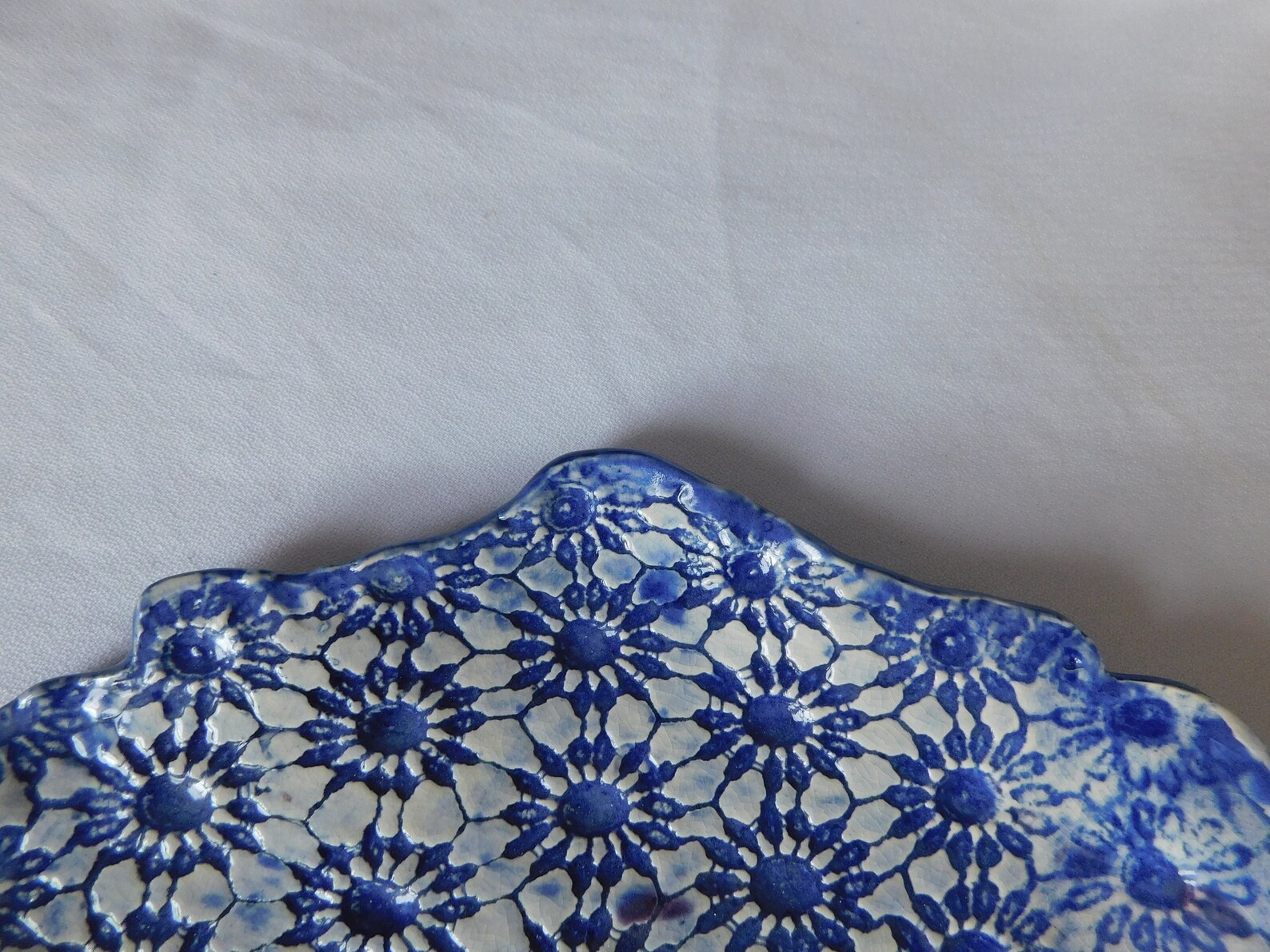 Medium Blue Ceramic Seashell Dish - Etsy