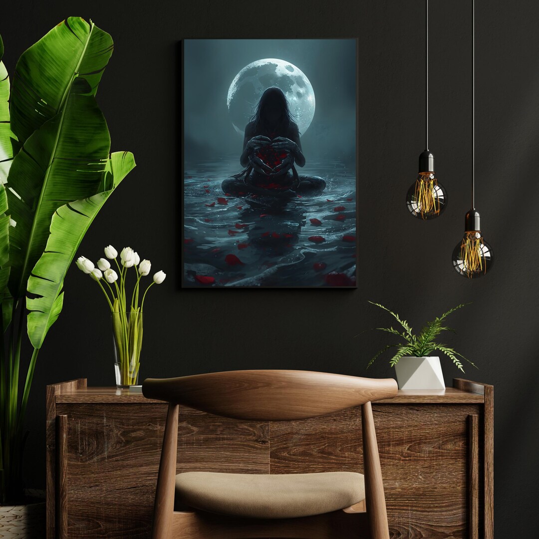 Cancer Zodiac Satin Poster, Gothic Astrology Silhouette Art, Physical ...