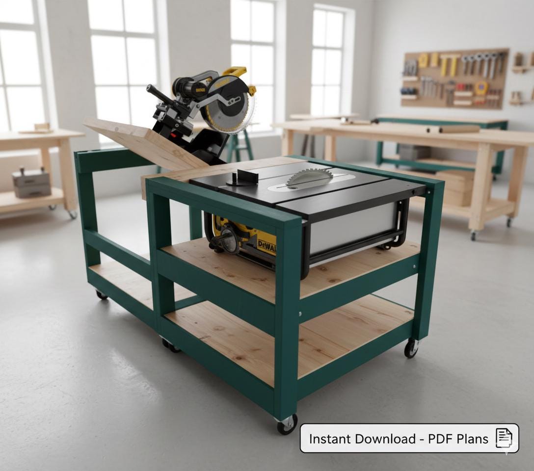 Miter Saw Workbench | Table Saw Workbench | Wood Working Plans ...