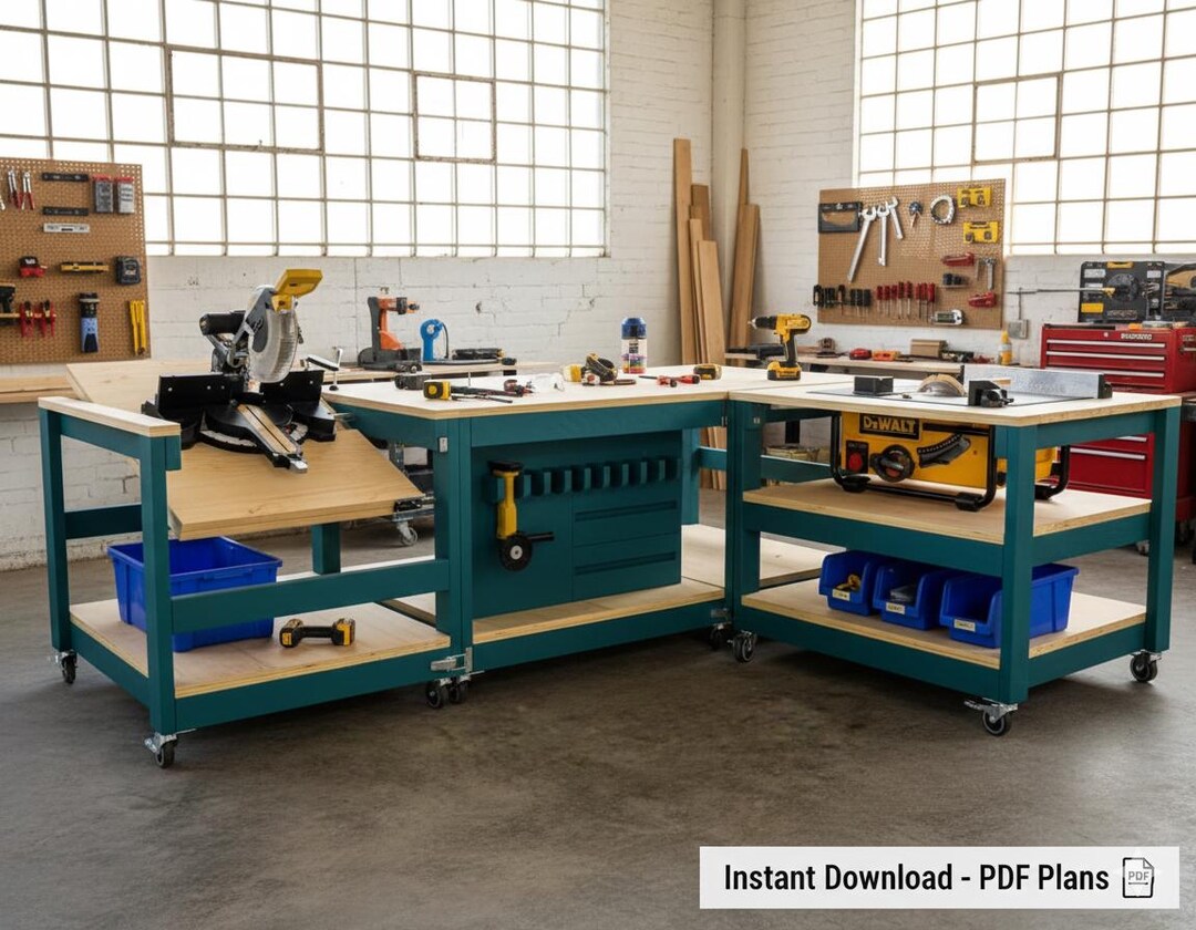 Rotating Miter Saw Flip Top Workbench Plans | Miter Table Saw PDF ...