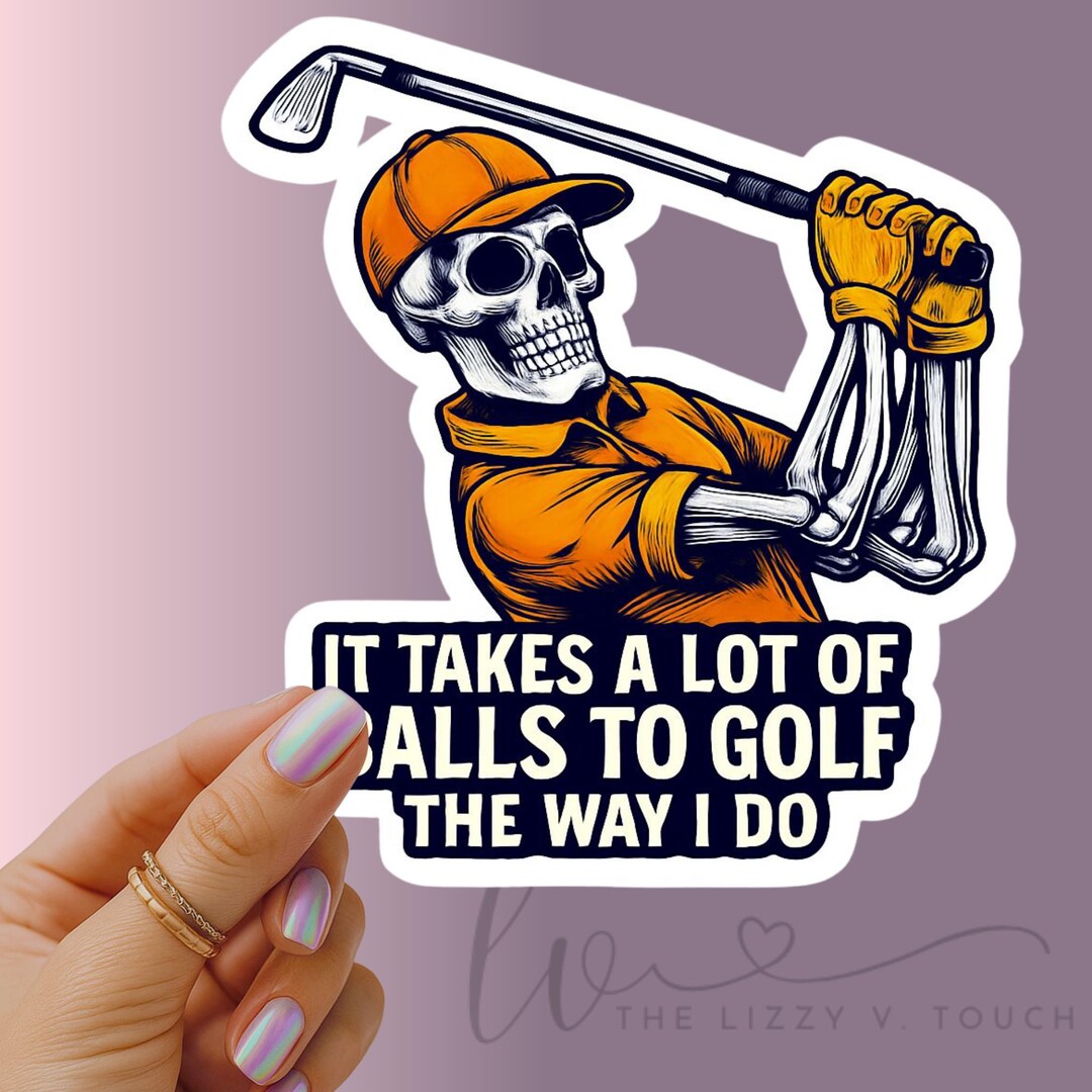 Golf Humor Stickers for Golfers, Funny Golfing Decal, Skeleton Golf ...