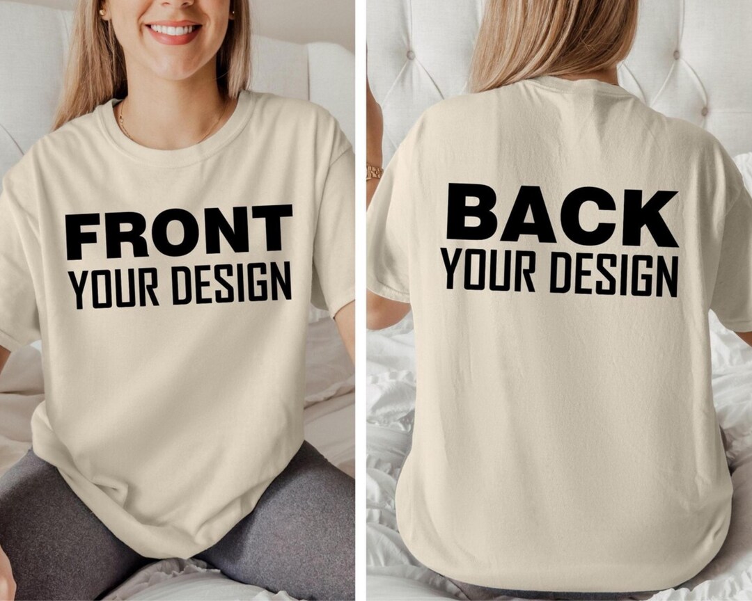 Back and Front Custom Text/photo Shirts, Personalized Name or Logo Tee ...