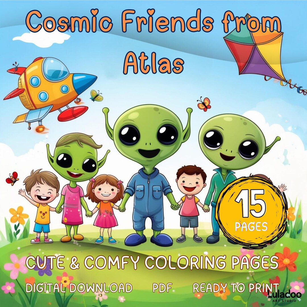 Cosmic Friends Coloring Pages – Kids & Teens Activity (PDF Download) - Etsy