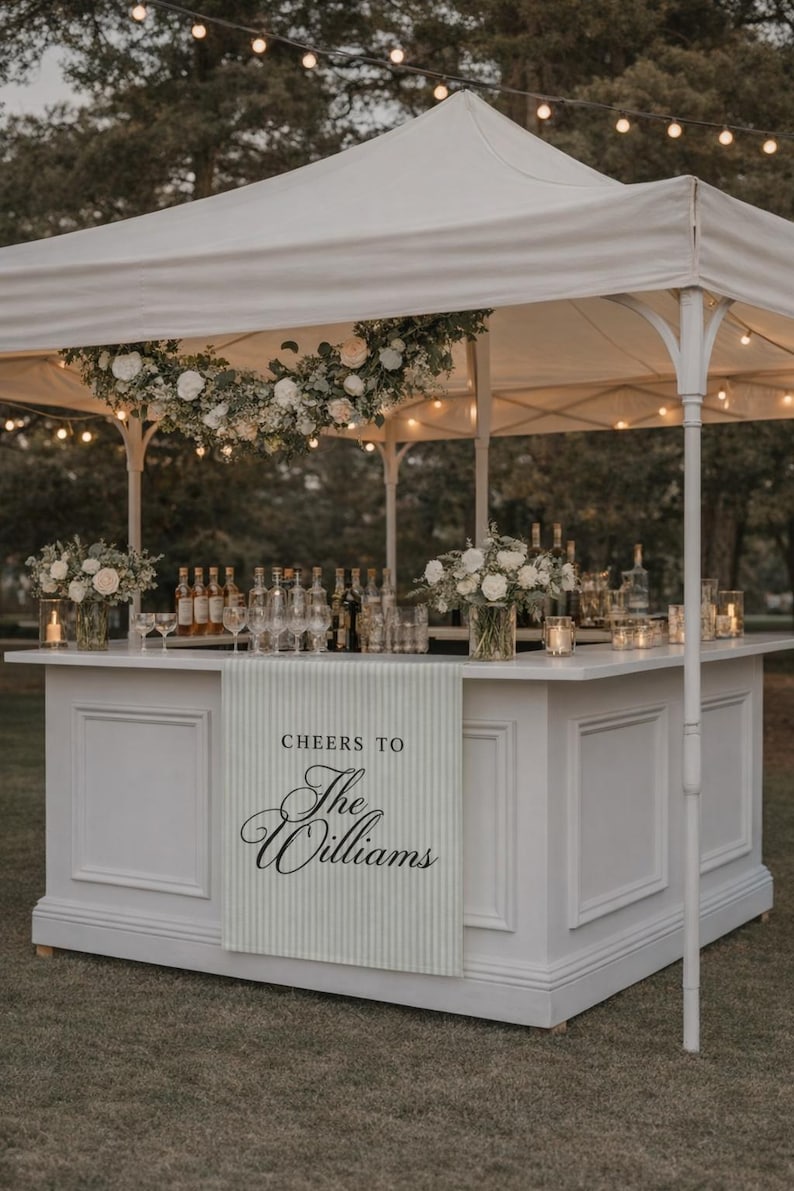 Personalized Linen Bar Sign Wedding Drink Sign Custom Name Event Decor ...