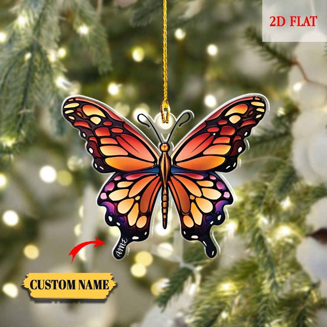 Personalized Monarch Butterfly Christmas Ornament – Christmas Tree ...
