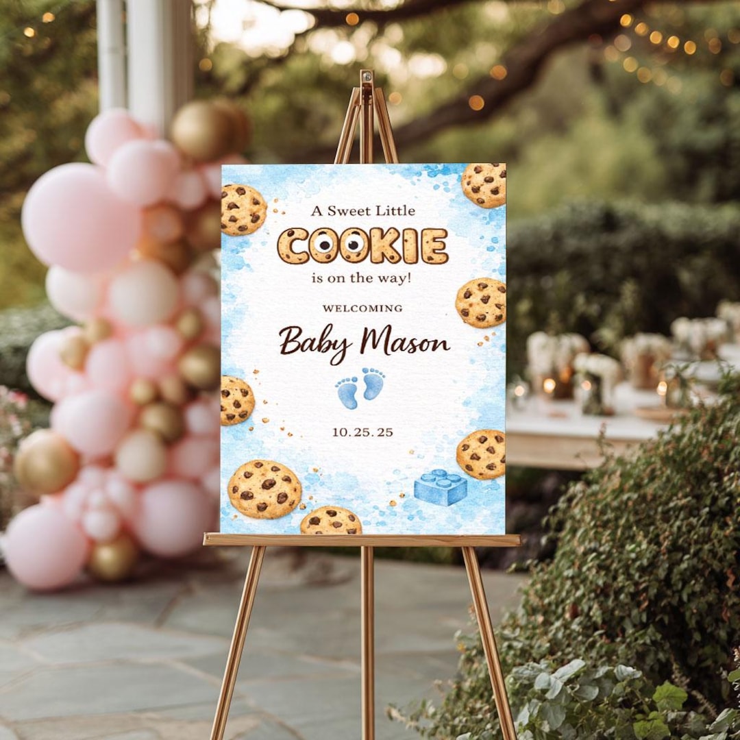 Cookie Baby Shower Welcome Sign, Boy Decor, Poster or Foam Board - Etsy