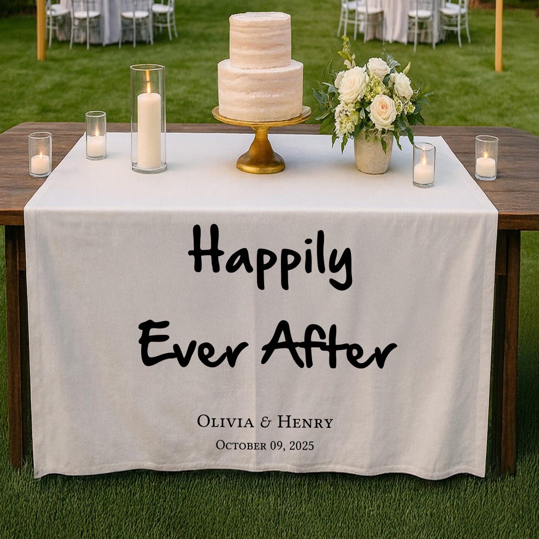 Custom Wedding Table Sign, Happily Ever After Sign, Bridal Shower Sign ...
