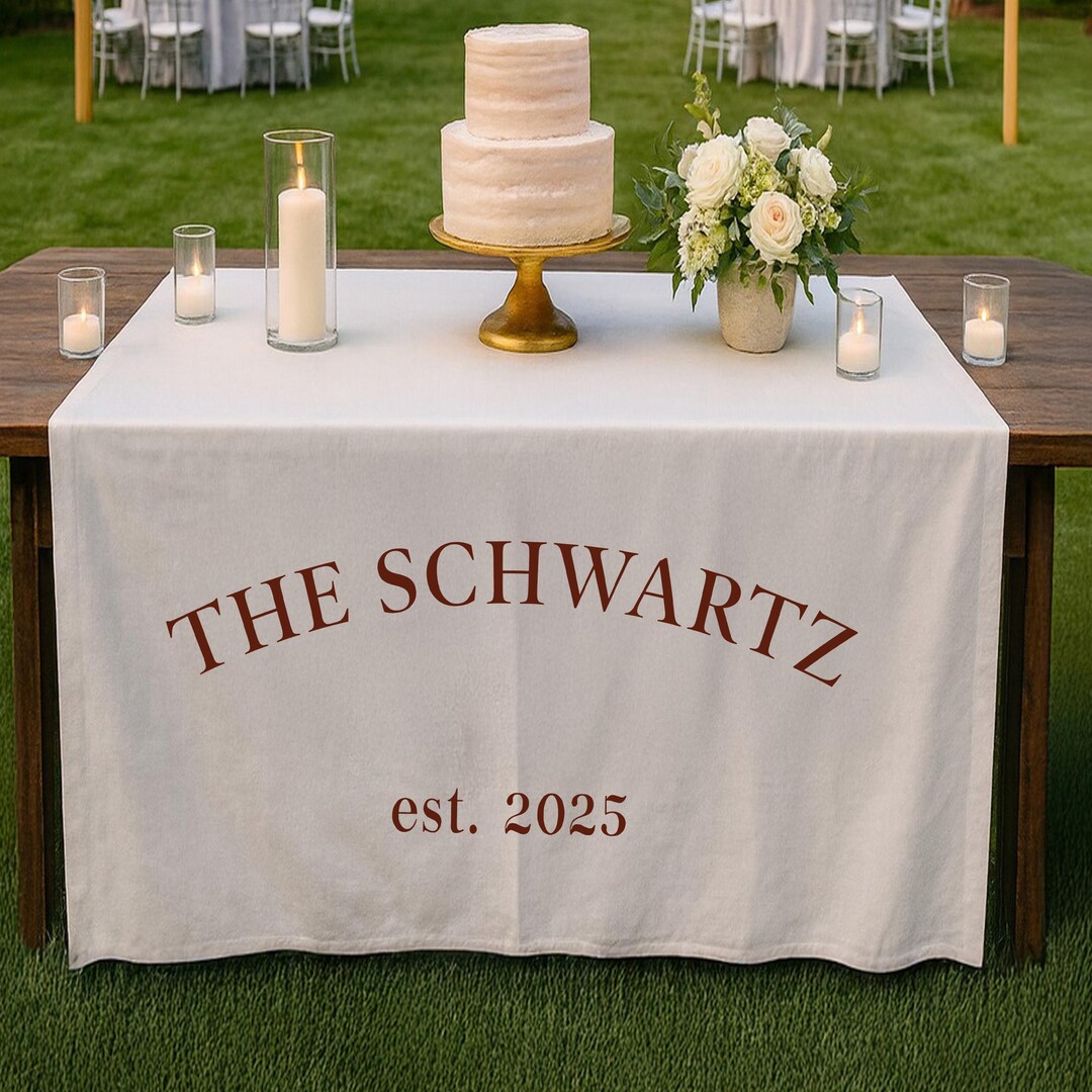 Custom Wedding Table Runner, Personalized Linen Table Sign - Etsy