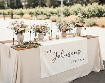 Personalized Wedding Table Runner, Custom Monogram Sweetheart Table ...