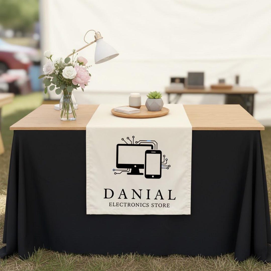 Custom Logo Table Runner, Personalized Business Event Banner - Etsy