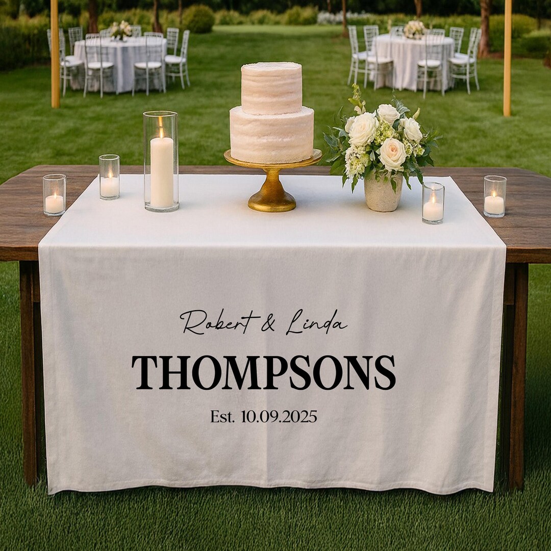 Personalized Wedding Table Runner, Linen Anniversary Decor - Etsy