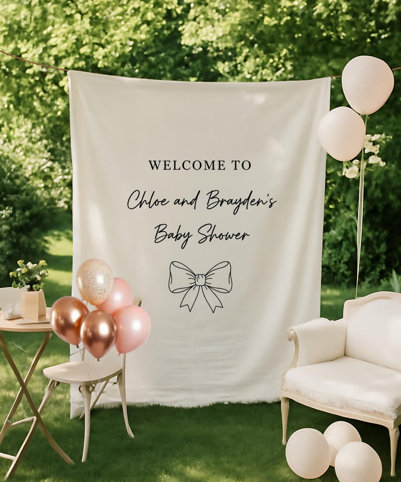 Personalized Linen Baby Shower Tapestry, Custom Welcome Sign - Etsy