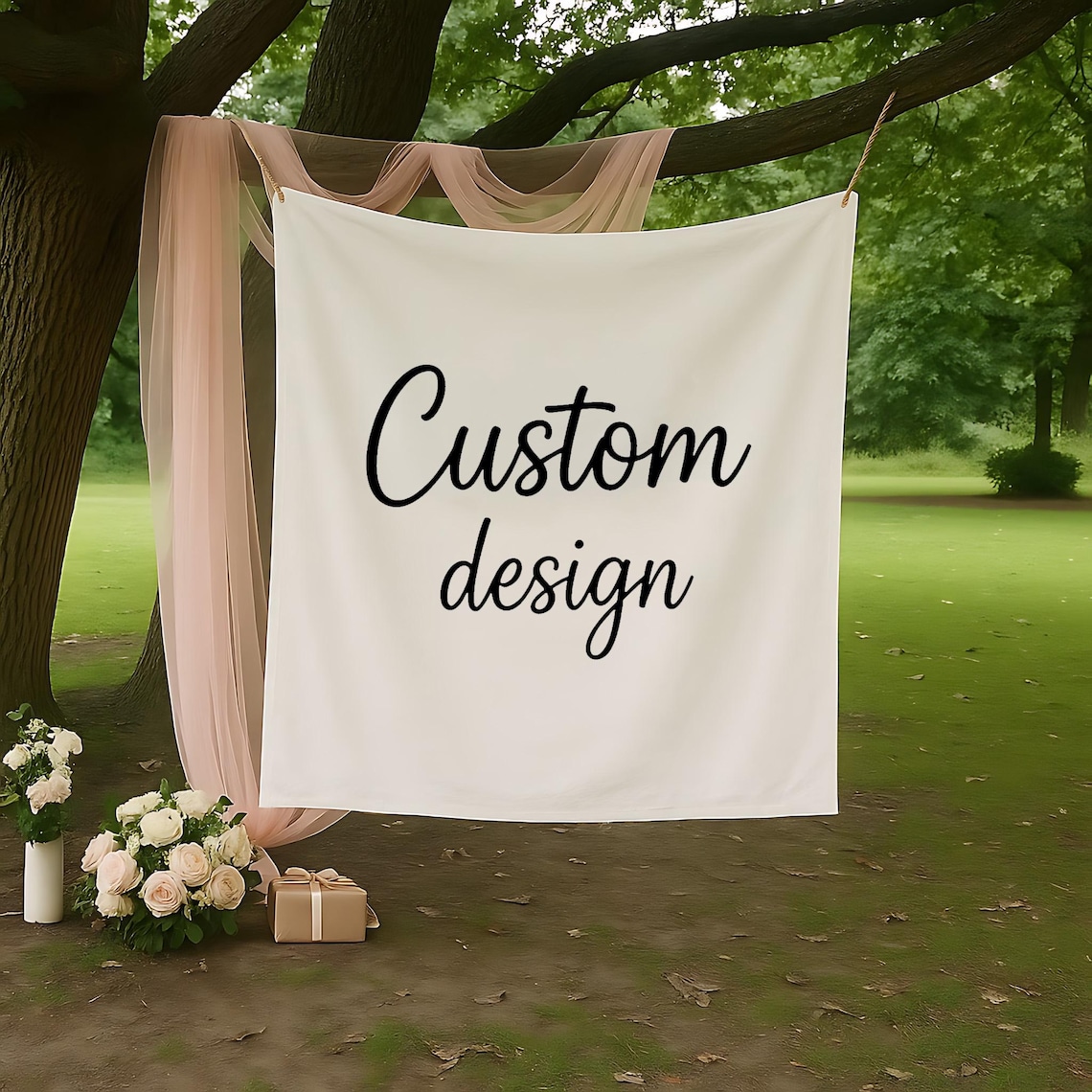 Custom Birthday Banner Tapestry Personalized Party Banner Bridal Shower ...