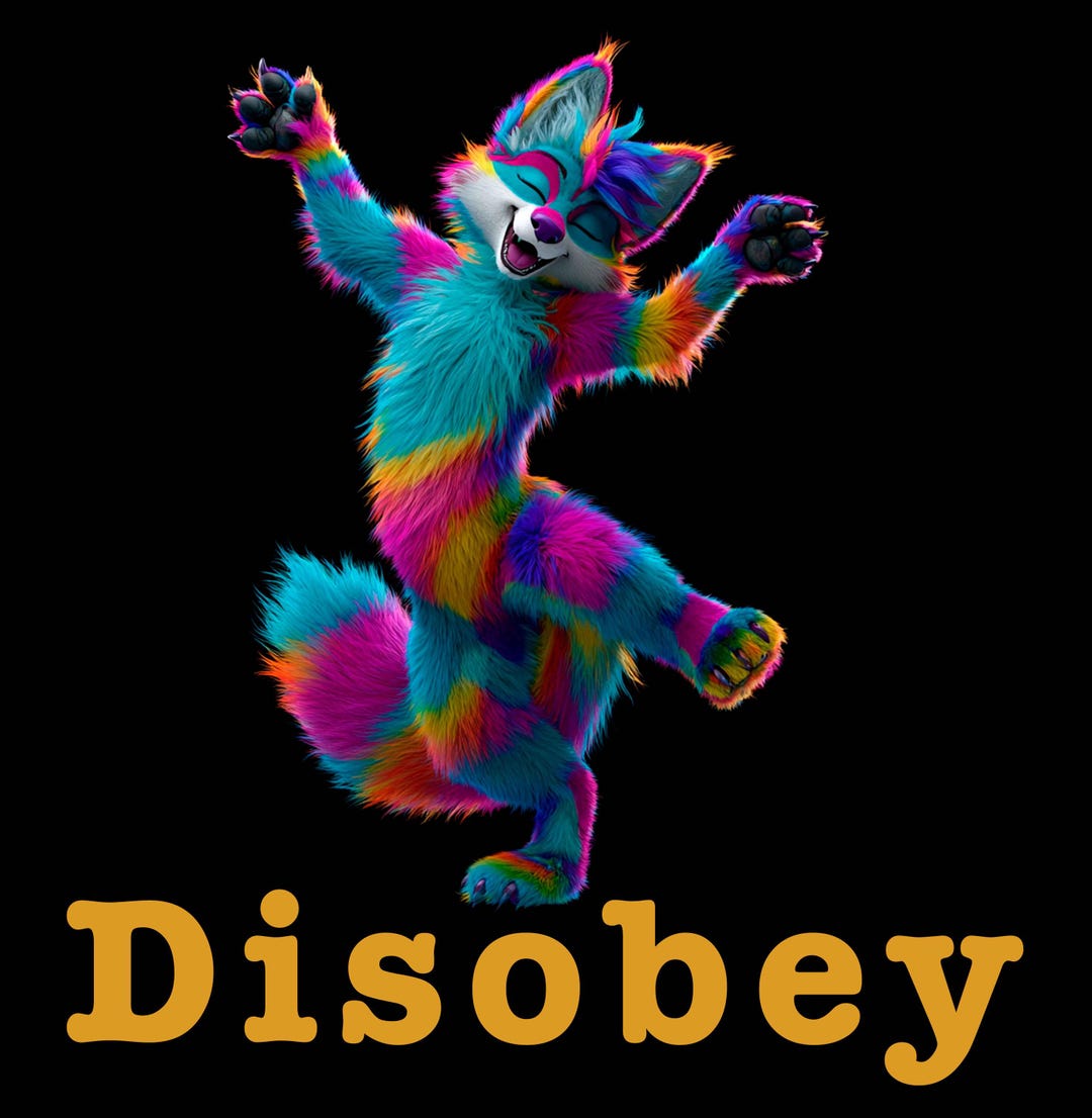Disobey - Furry Pride T-shirt Rebellion With Joy Shirt - Etsy