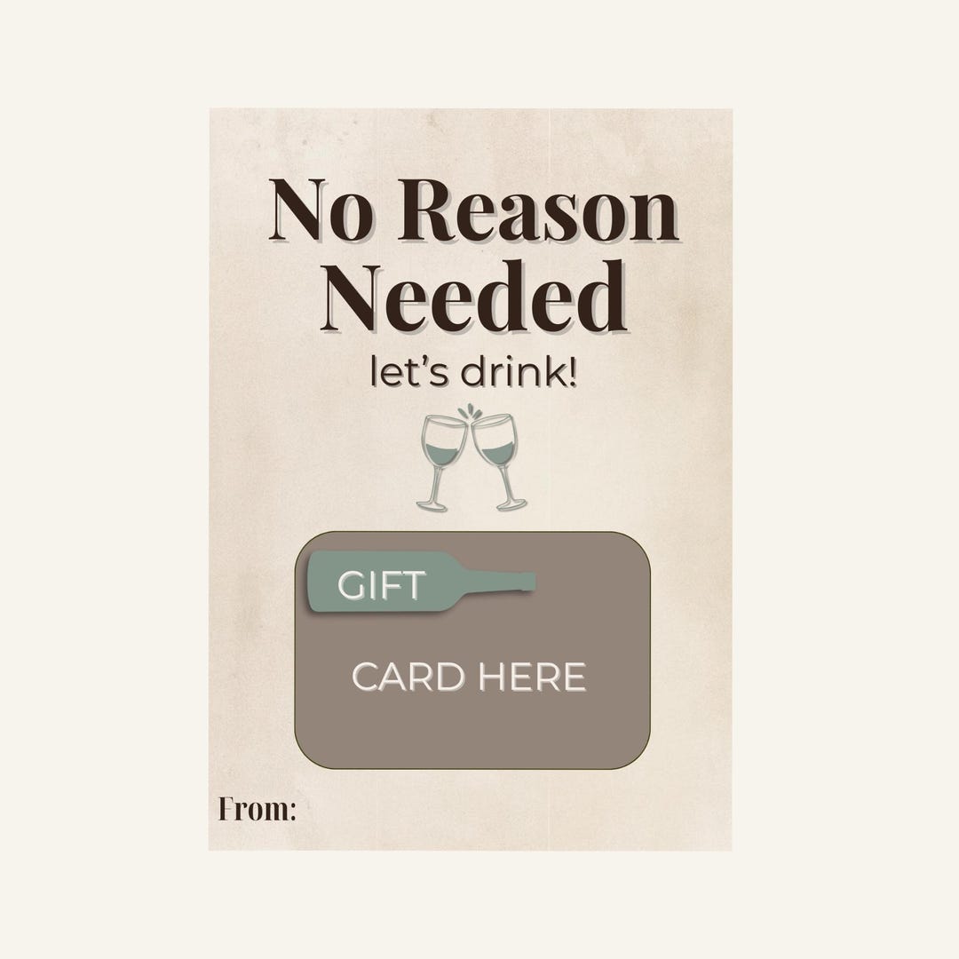 Just Because Wine or Beer Gift Card Holder | Alcohol Gift Card | Funny ...