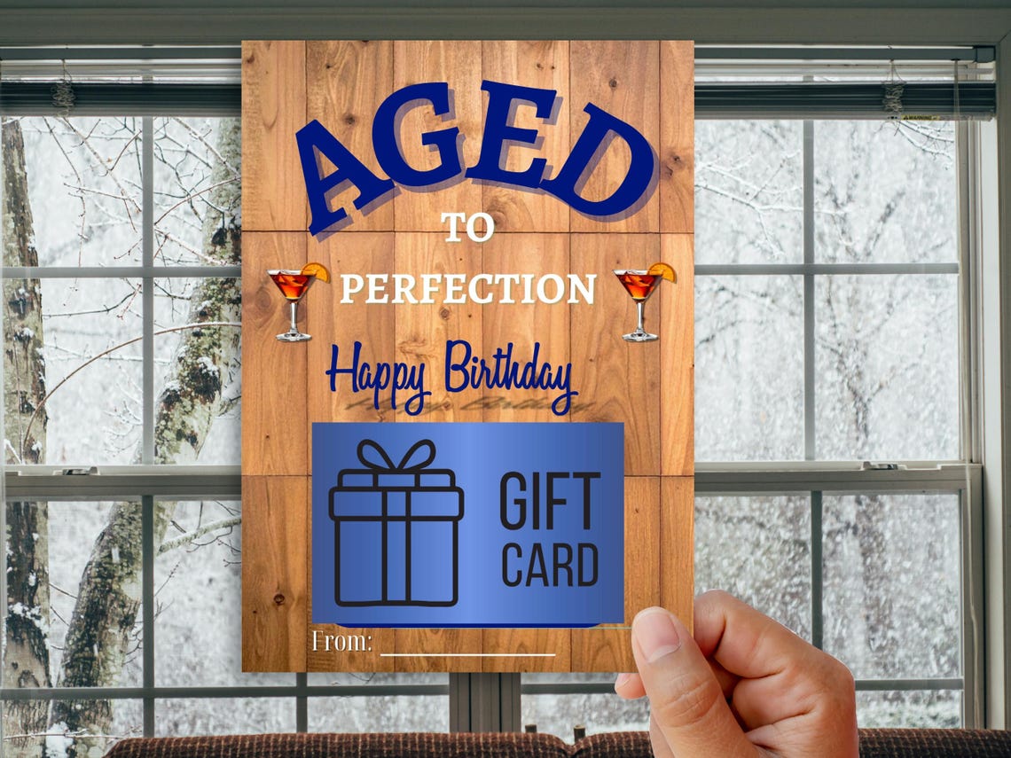 Funny Alcohol Birthday Gift Card Holder Printable | Aged to Perfection ...