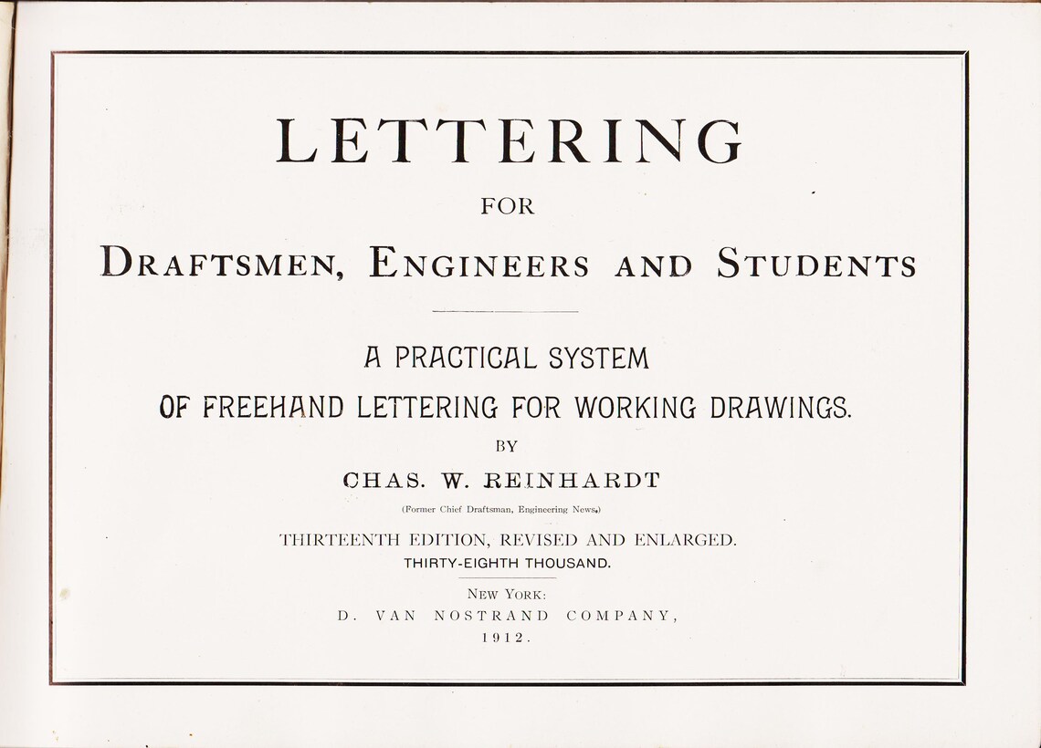 1895 1912 Lettering for Draftsmen, Engineers, and Students by Reinhardt ...