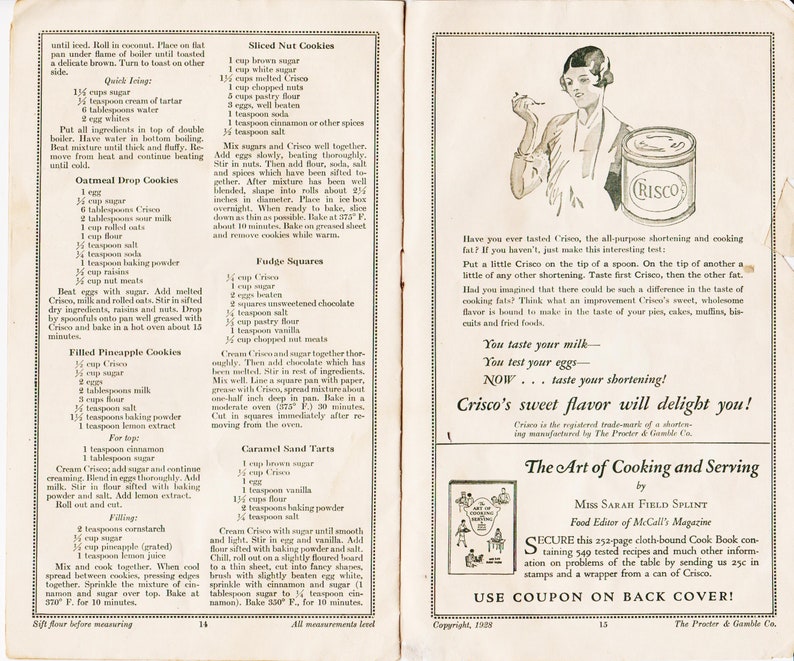 New Cooking Suggestions 1928 Depression Cookbook PDF - Etsy
