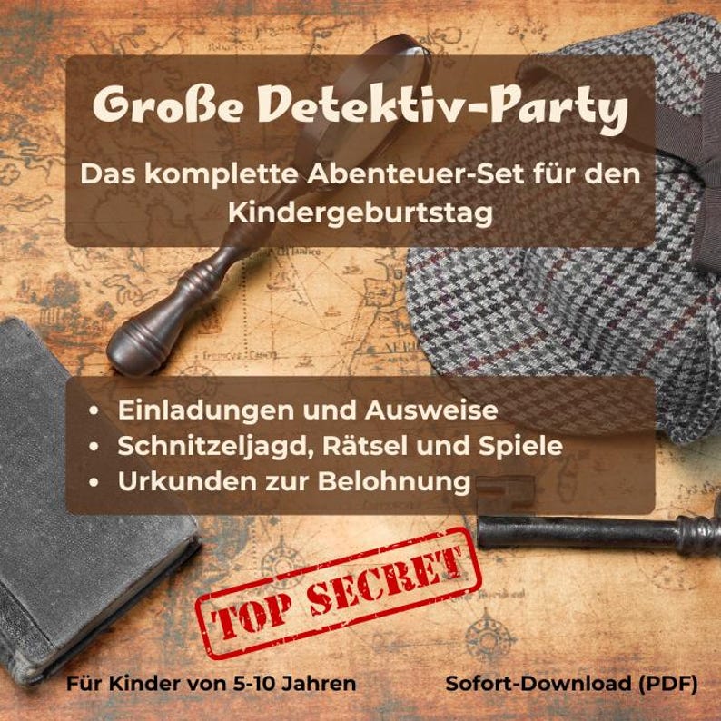 Detective Kids Birthday Party Bundle PDF | Detective Party Games ...