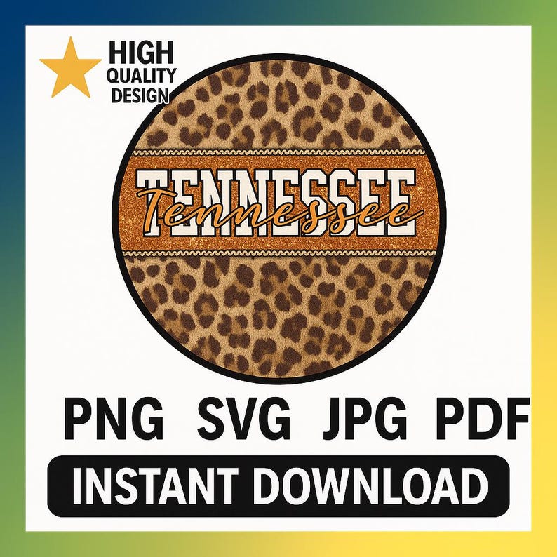 Tennessee Leopard Glitter Shirt PNG, SVG, Rint Sublimation, Vols Shirt ...