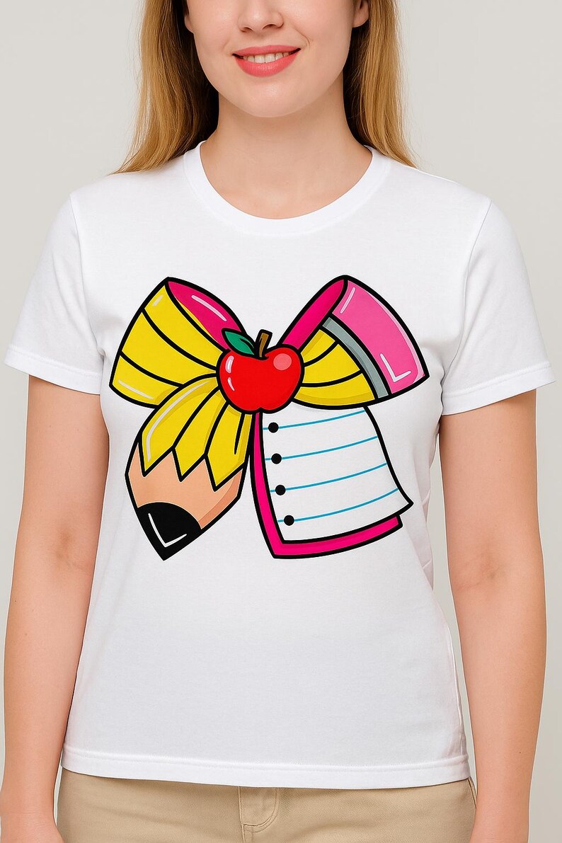 Teacher Pencil Bow Svg PNG JPG PDF | Clipart | Design | Back to School ...
