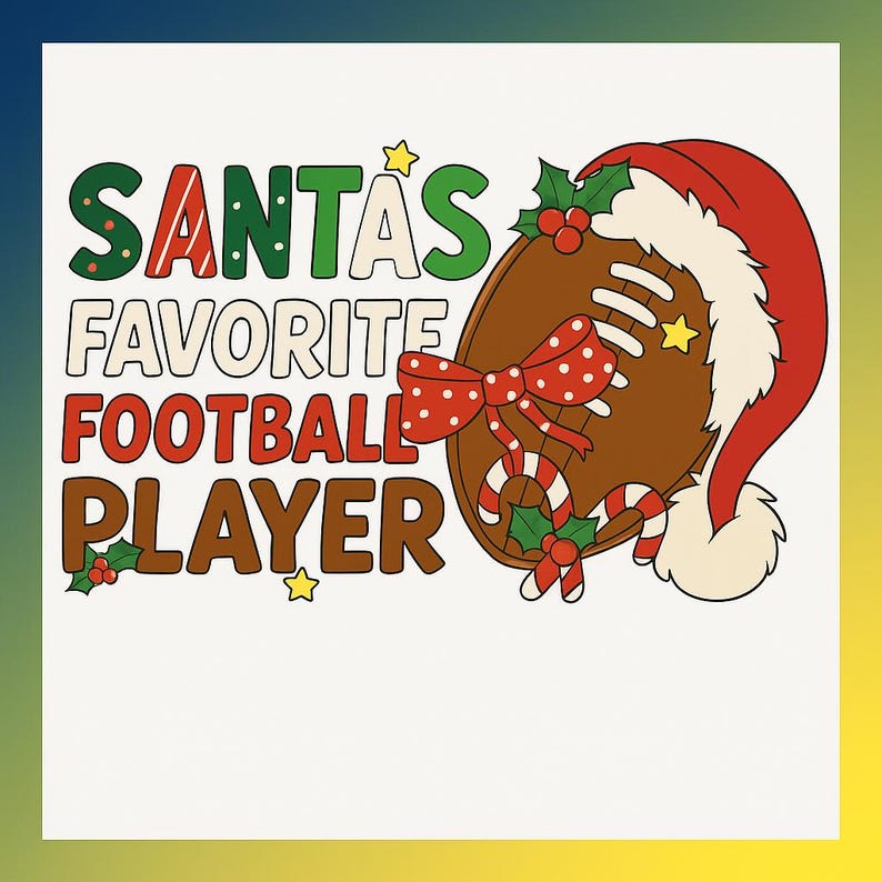 Santa’s Favorite Football Player SVG PNG | Funny Christmas Football ...